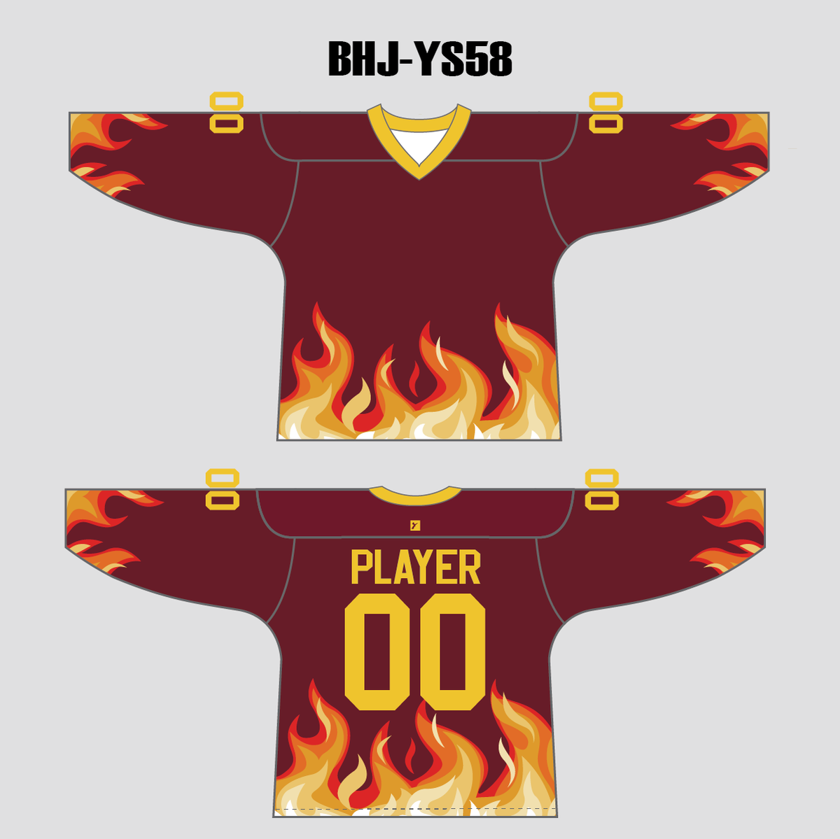 Maroon/Gold Sublimated Custom Hockey Jerseys Design | YoungSpeeds
