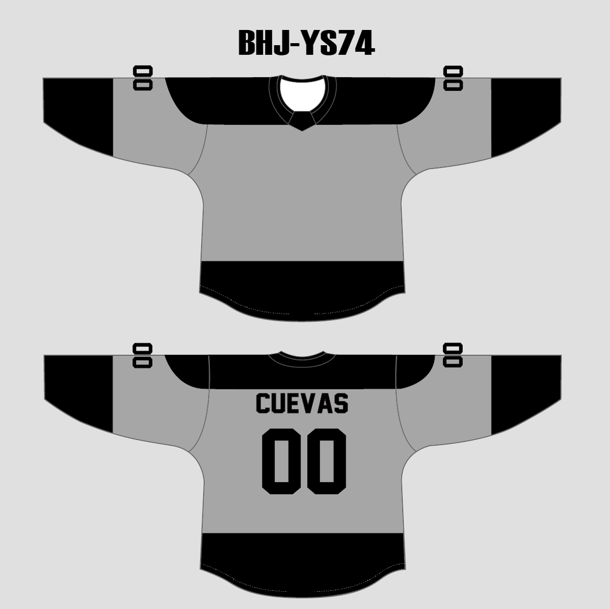 Grey/Black Custom Ice Roller Blank Hockey Jerseys | YoungSpeeds